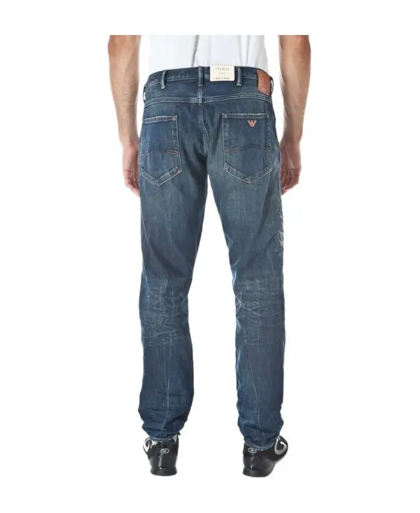 Emporio Armani Distressed Logo Denim