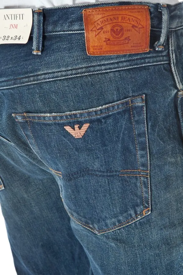 Emporio Armani Distressed Logo Denim