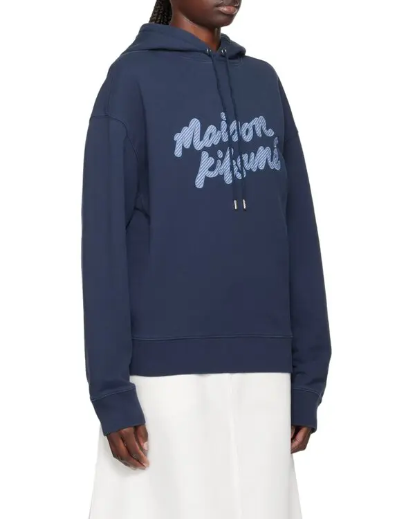 Maison Kitsuné Logo Patch Drawstring Hoodie
