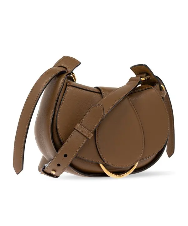 Chloé Saddle Crossbody Bag With Logo Detail - Brown