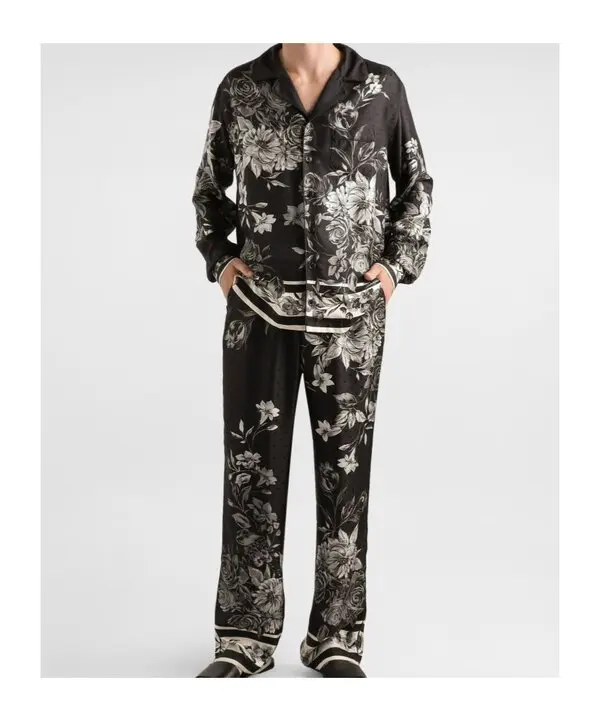 Dolce & Gabbana Dolce Gabbana Flower Bouquet-printed Jacquard Twill Shirt - Black
