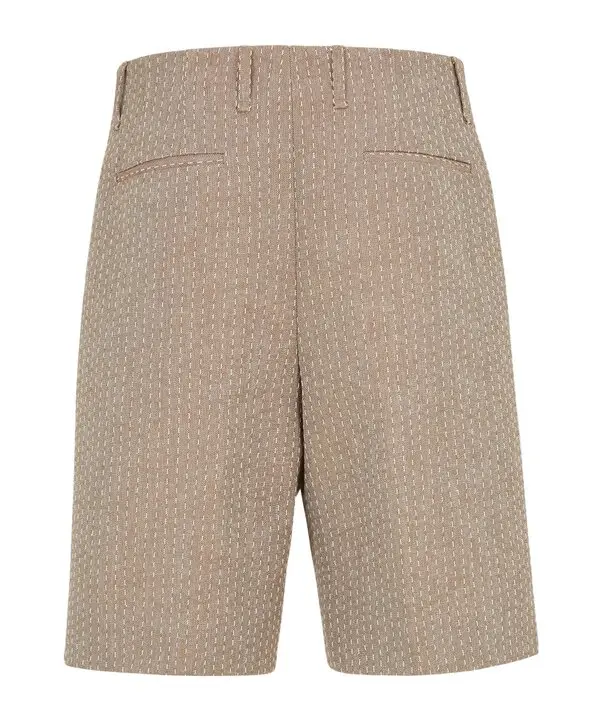 Fendi Tailored Bermuda Shorts With Contrasting Stitching - Beige