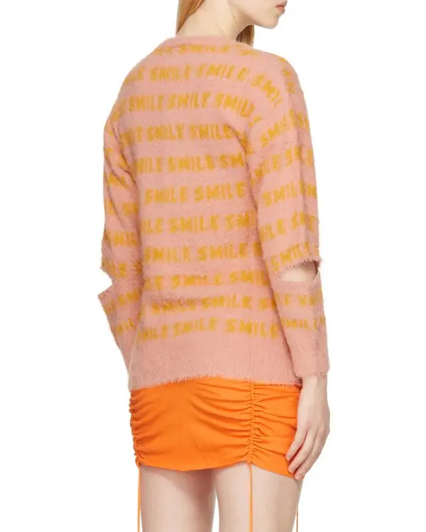 Stella McCartney Striped Cut-out Sleeved Oversized Sweater