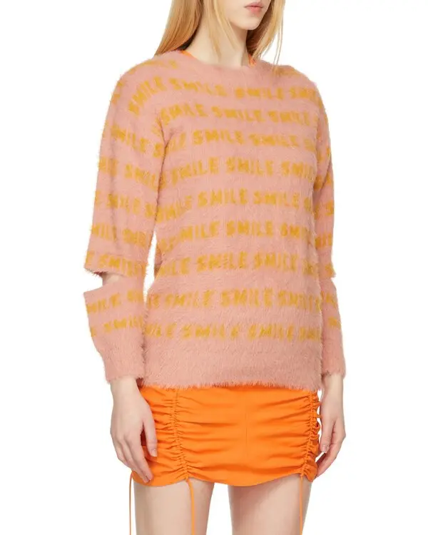 Stella McCartney Striped Cut-out Sleeved Oversized Sweater