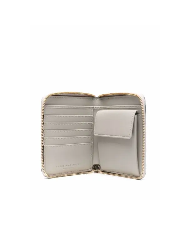 Stella McCartney Logo Perforated Zipped Wallet - Black