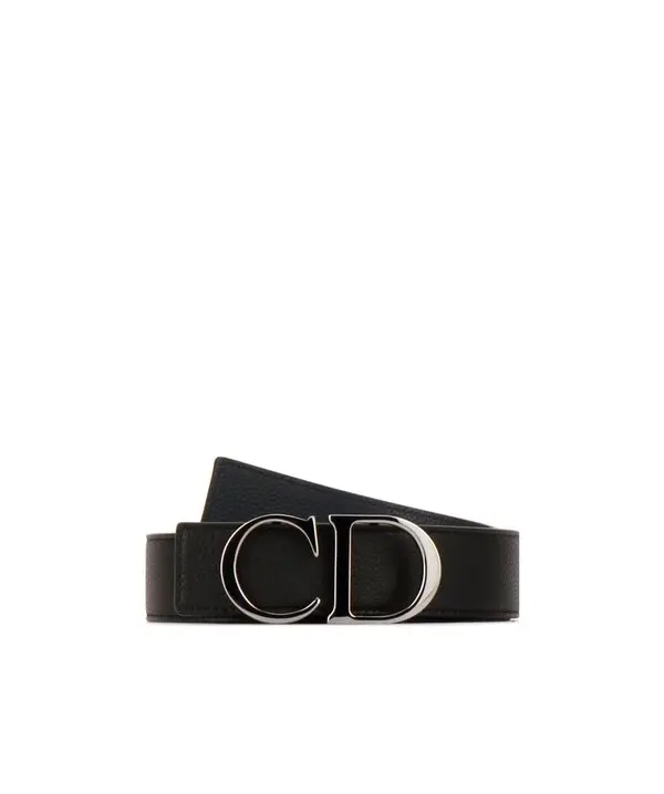 Dior Cd Logo Plaque Reversible Belt - Black/dark Blue