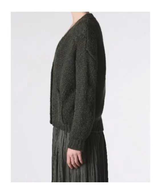 ROBERTO COLLINA Long Sleeve Button Front Cardigan With Patch Pockets