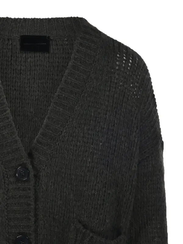 ROBERTO COLLINA Long Sleeve Button Front Cardigan With Patch Pockets