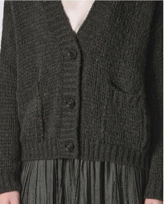 ROBERTO COLLINA Long Sleeve Button Front Cardigan With Patch Pockets