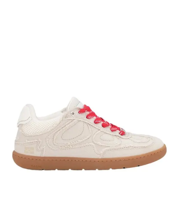 GANNI Raw Edge Low-top Sneakers - Nude