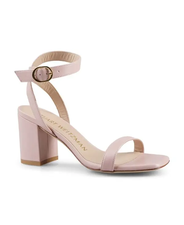STUART WEITZMAN Open-toe Ankle Strap Block Heel Sandals - Pink