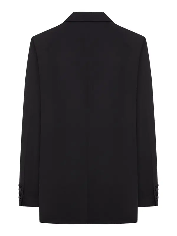 Saint Laurent Satin-lapel Double-breasted Blazer - Black
