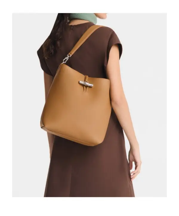 Longchamp Le Roseau Medium Shoulder Bag - Walnut