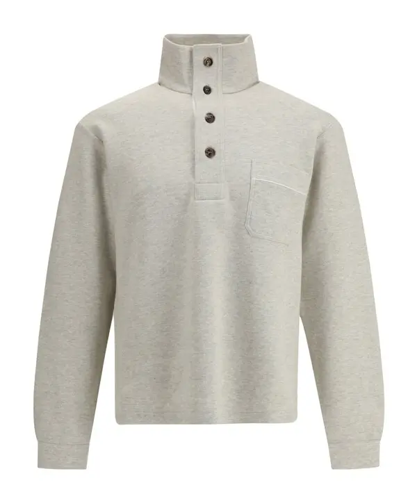 TOM FORD Half-button Pullover With Stand-up Collar And Chest Pocket