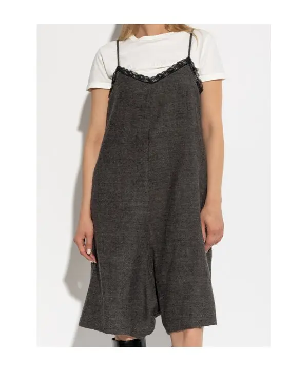 R13 Lace-trimmed Wool Playsuit