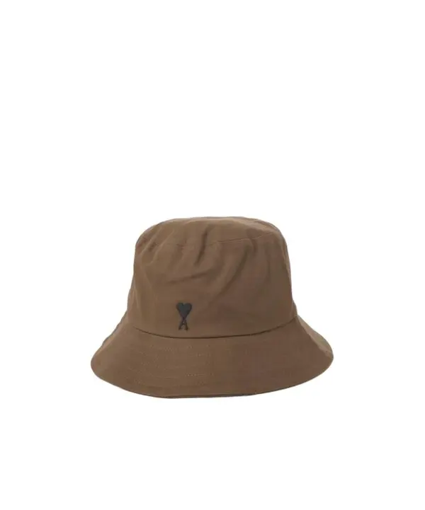 Ami Embroidered Heart Logo Bucket Hat - Hazelnut Color