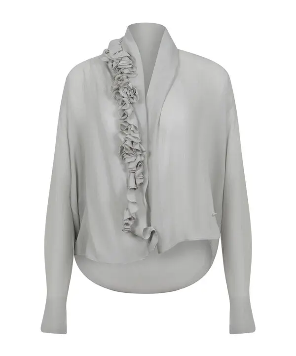 Alberta Ferretti Ruffled V-neck Shirt