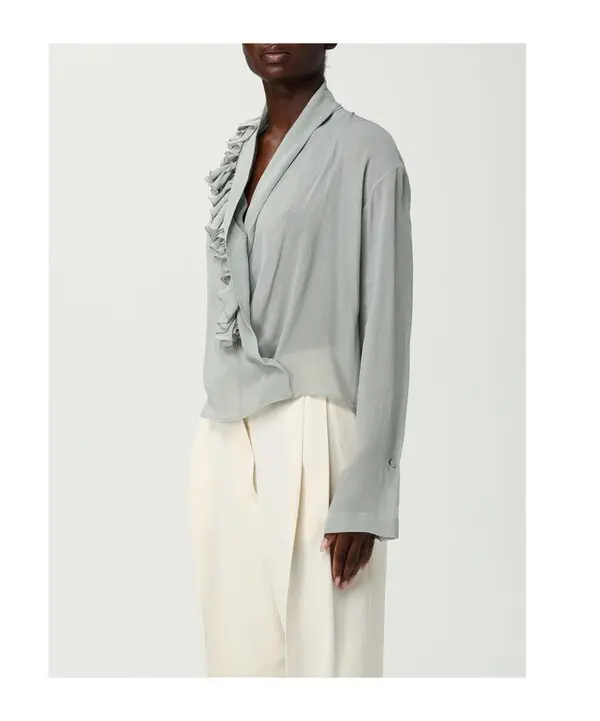 Alberta Ferretti Ruffled V-neck Shirt
