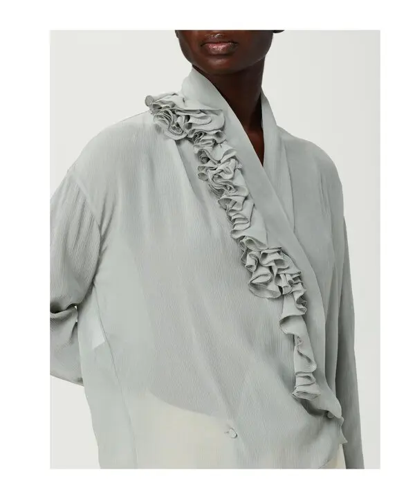 Alberta Ferretti Ruffled V-neck Shirt