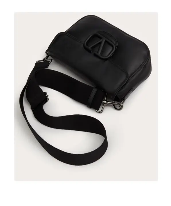 Valentino Garavani Noir Vlogo Signature Foldover Top Shoulder Bag