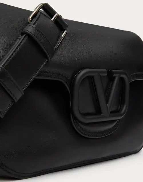 Valentino Garavani Noir Vlogo Signature Foldover Top Shoulder Bag