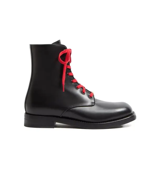 Valentino Garavani Calfskin Combat Boots With Tie Fastening