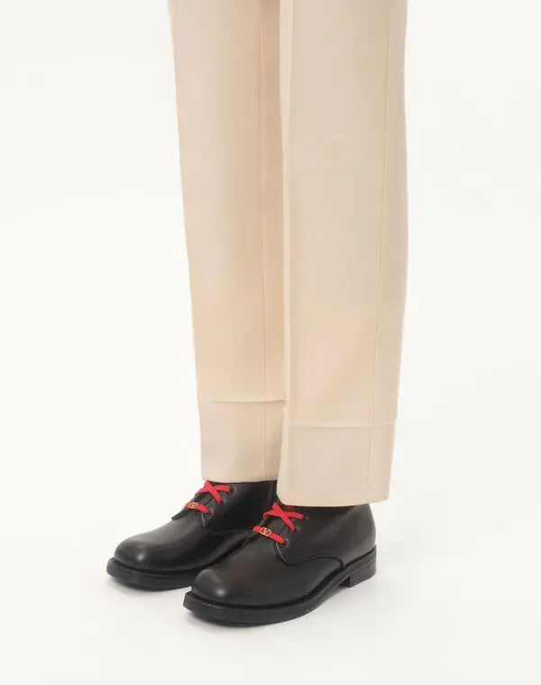 Valentino Garavani Calfskin Combat Boots With Tie Fastening