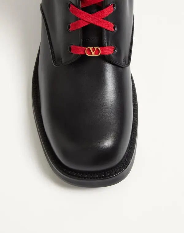 Valentino Garavani Calfskin Combat Boots With Tie Fastening
