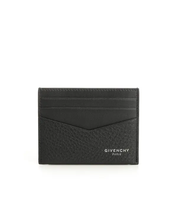 Givenchy Card Holder In Grained Leather - Black