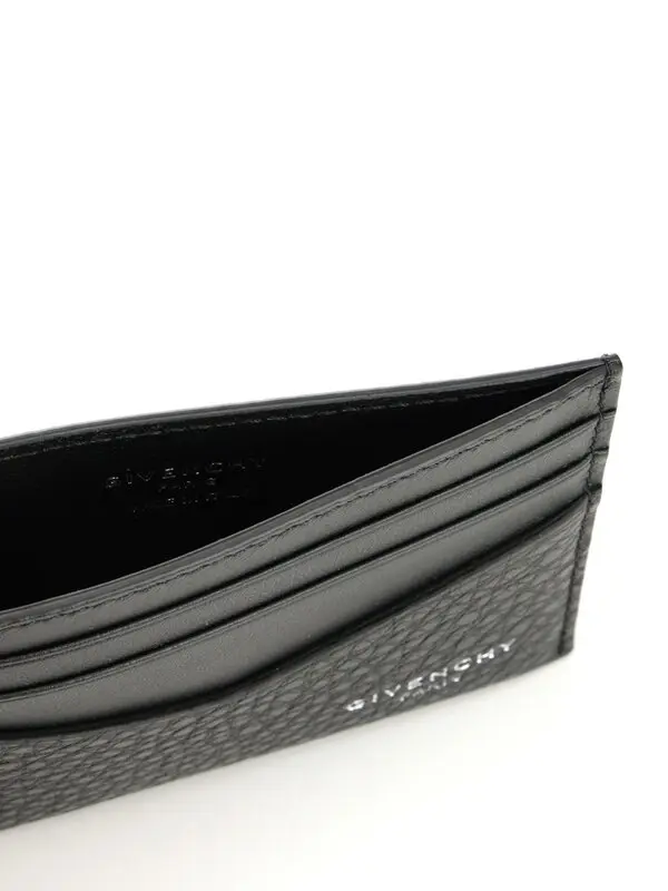 Givenchy Card Holder In Grained Leather - Black