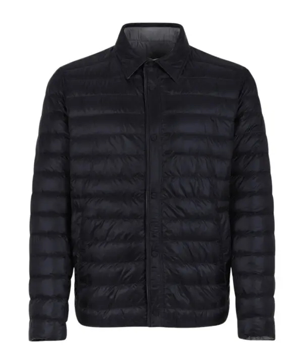 Herno Quilted Shirt Down Jacket With Pointed Collar - Black