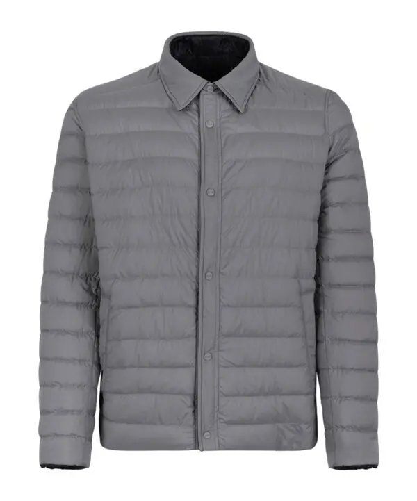 Herno Quilted Shirt Down Jacket With Pointed Collar - Black