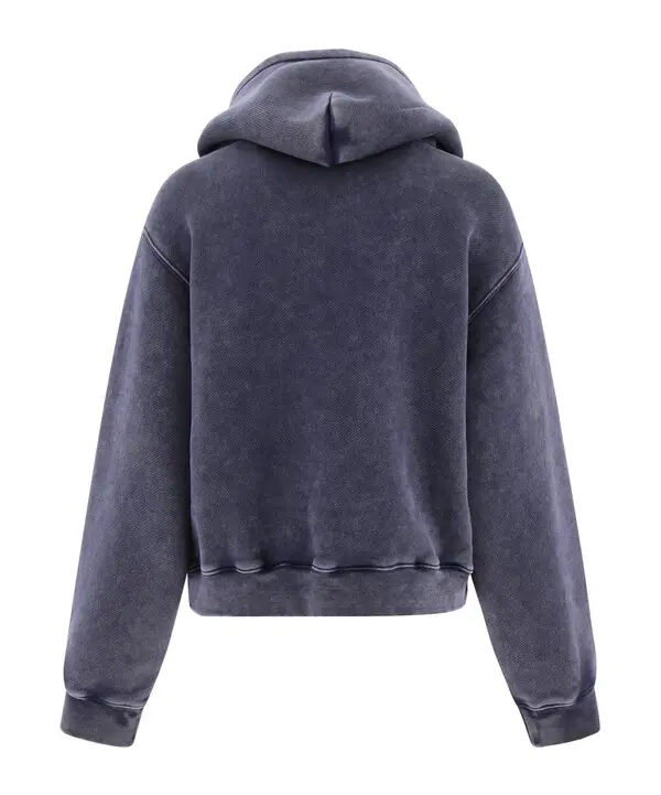 Alexander Wang Structured Terry Puff Logo Hoodie - Black
