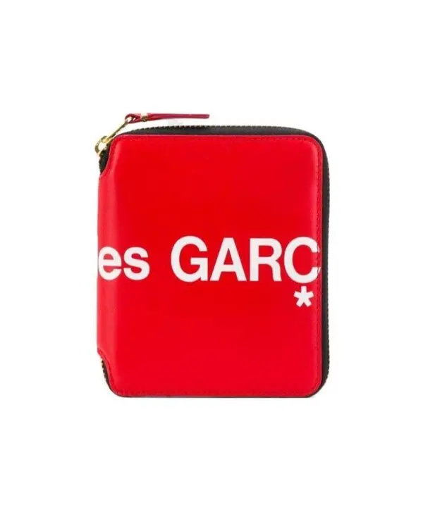 Comme Des Garçons Logo Zip-around Wallet - Red