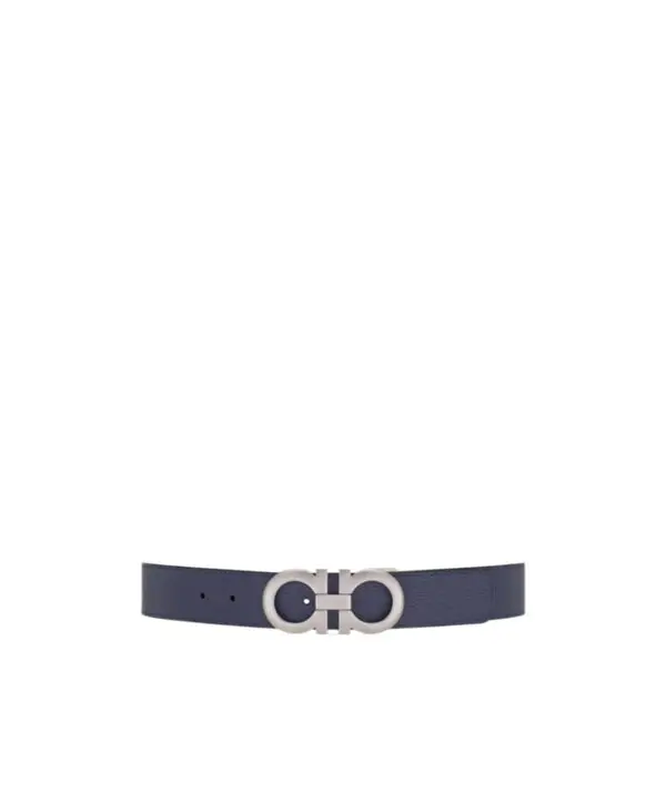FERRAGAMO Reversible Gancini Belt - Graphite/black