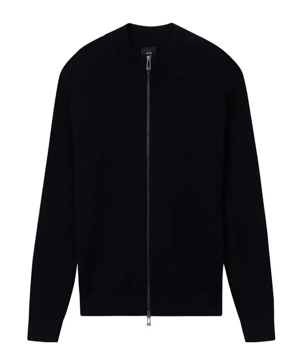 Armani Exchange Zip-up Cardigan With Stand Collar