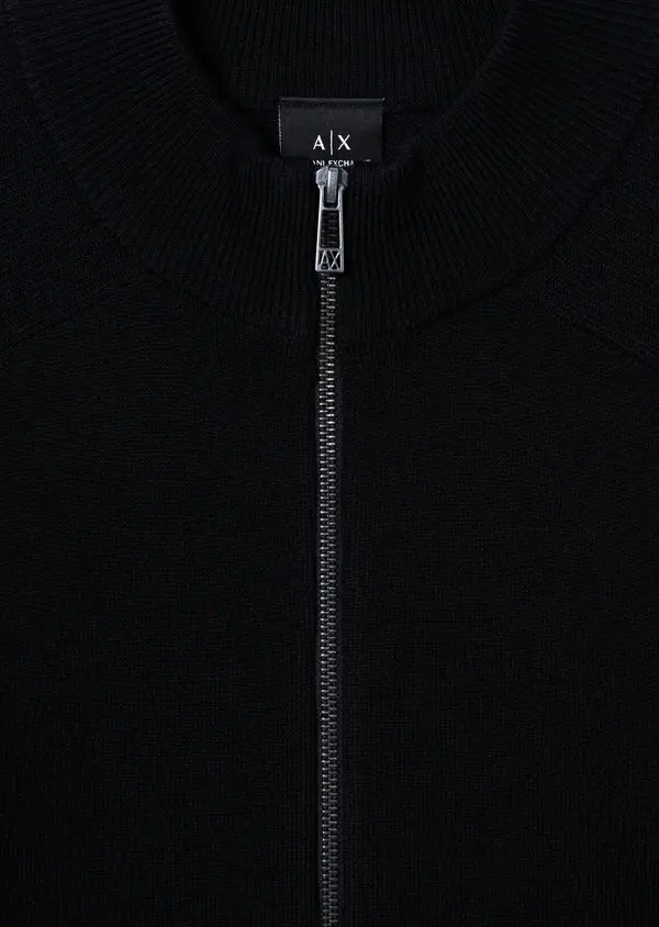 Armani Exchange Zip-up Cardigan With Stand Collar