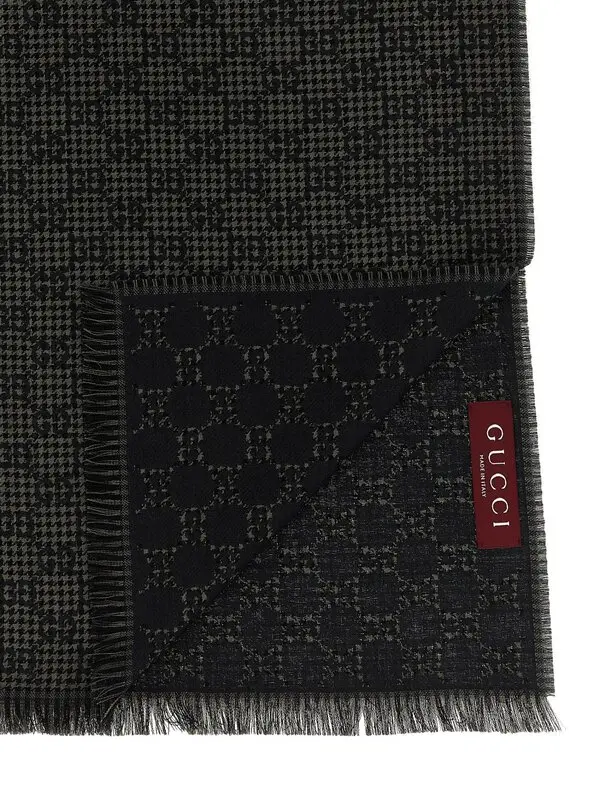 Gucci Monogrammed Fringed Scarf
