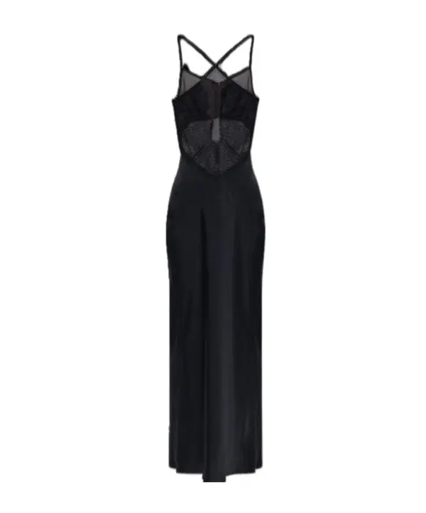 IRO PARIS Sleeveless Maxi Dress With Lace Front And Criss-cross Back