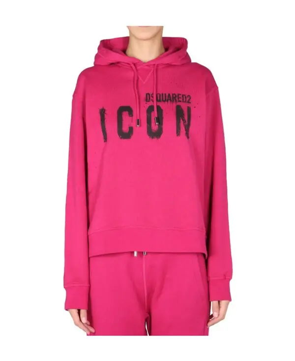 Dsquared2 Icon Logo Print Hoodie - Pink