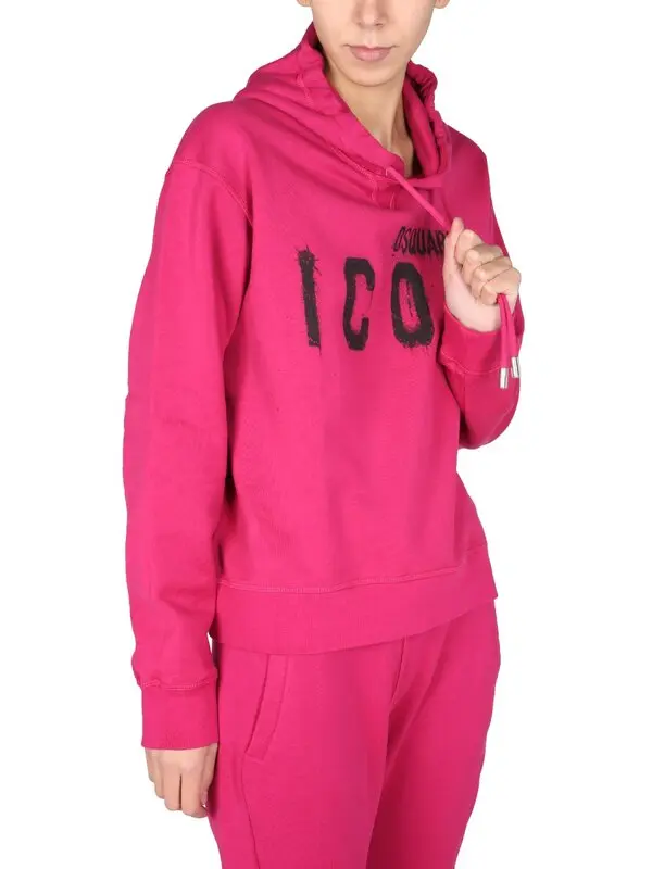 Dsquared2 Icon Logo Print Hoodie - Pink