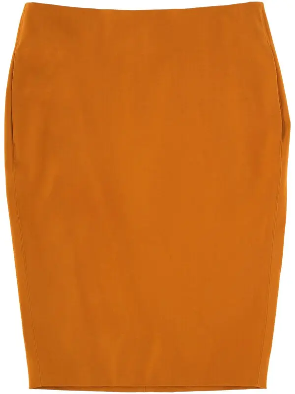 Saint Laurent Mid-rise Pencil Skirt - Ocre