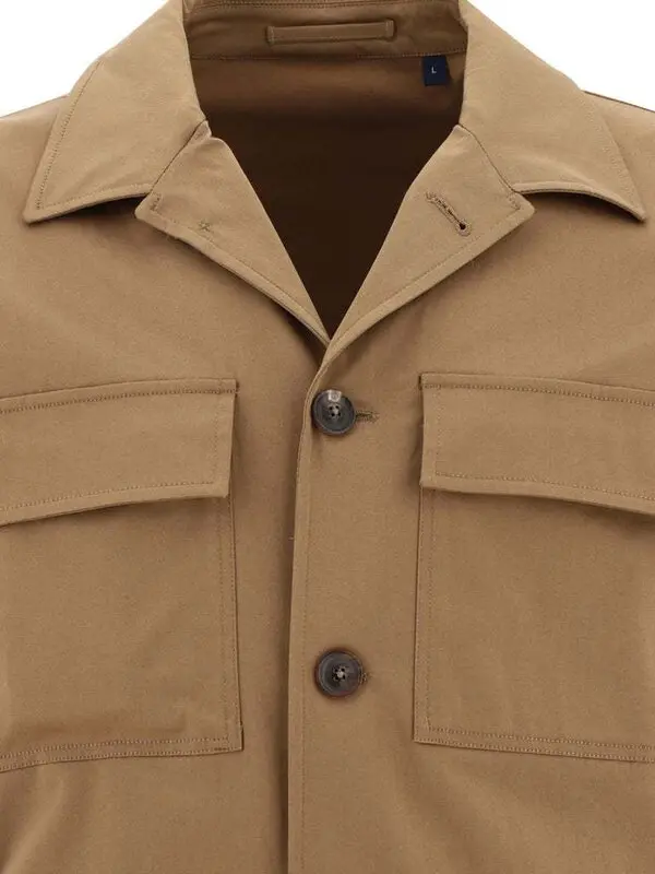 LARDINI Breast-pockets Detail Overshirt Jacket - Brown