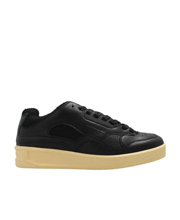 JIL SANDER Round Toe Lace Up Sneakers - Black