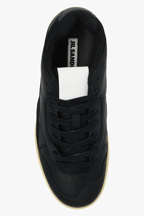 JIL SANDER Round Toe Lace Up Sneakers - Black