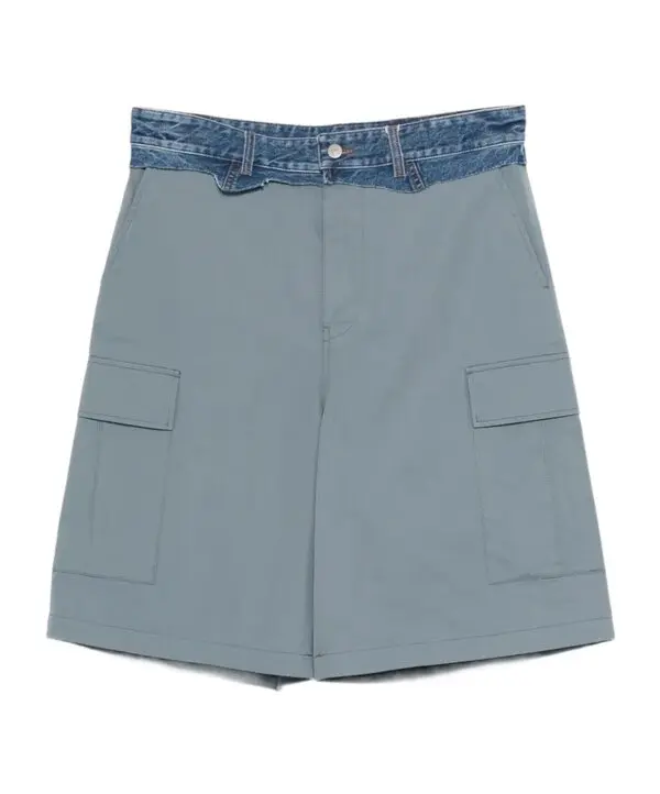 MAISON MARGIELA Denim-panel Cargo Shorts - Gray Blue/light Blue