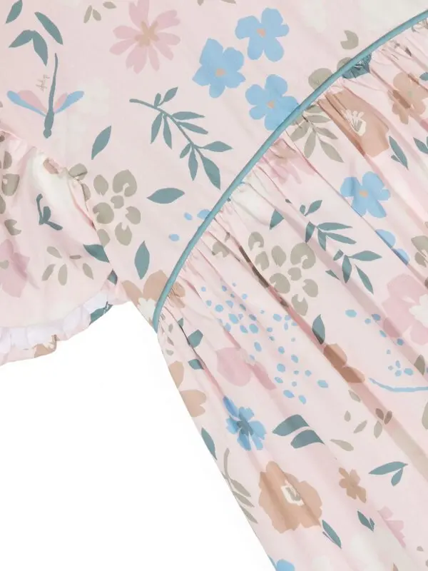 IL GUFO Puff Sleeve Floral Print Dress