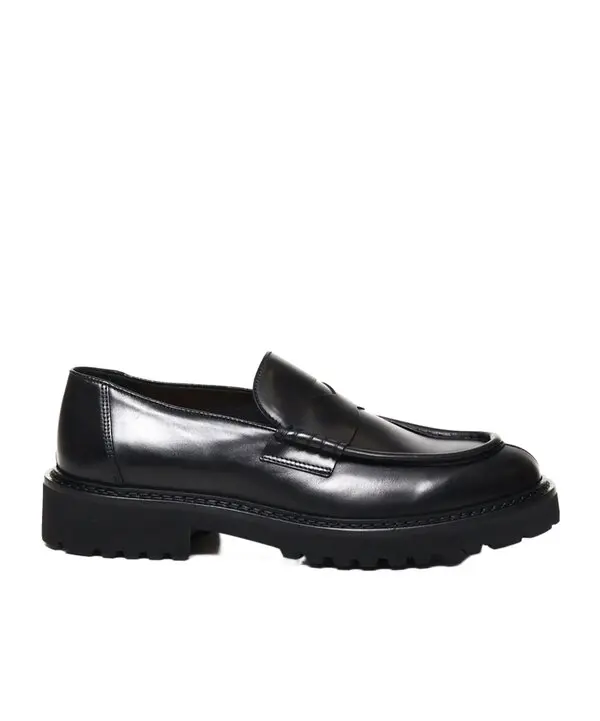 DOUCAL'S Calfskin Loafers - Black