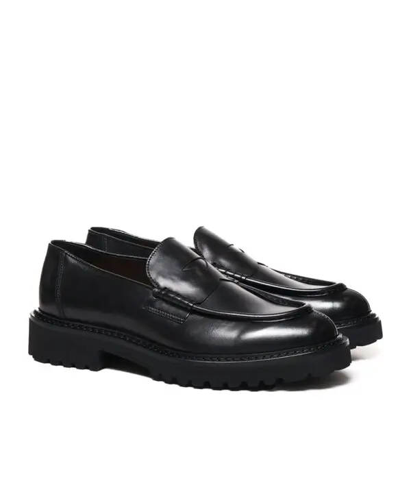 DOUCAL'S Calfskin Loafers - Black