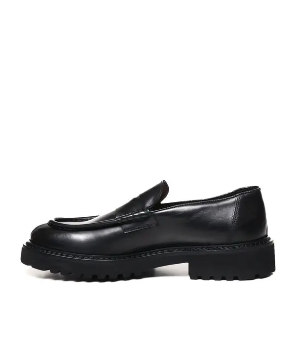 DOUCAL'S Calfskin Loafers - Black